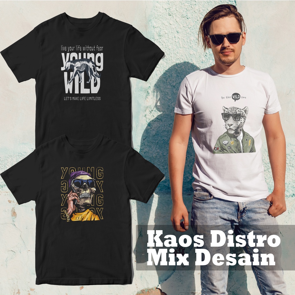 Jual Kaos Distro Mix Desain - Cotton Combed Premium 30s ( Pria dan ...