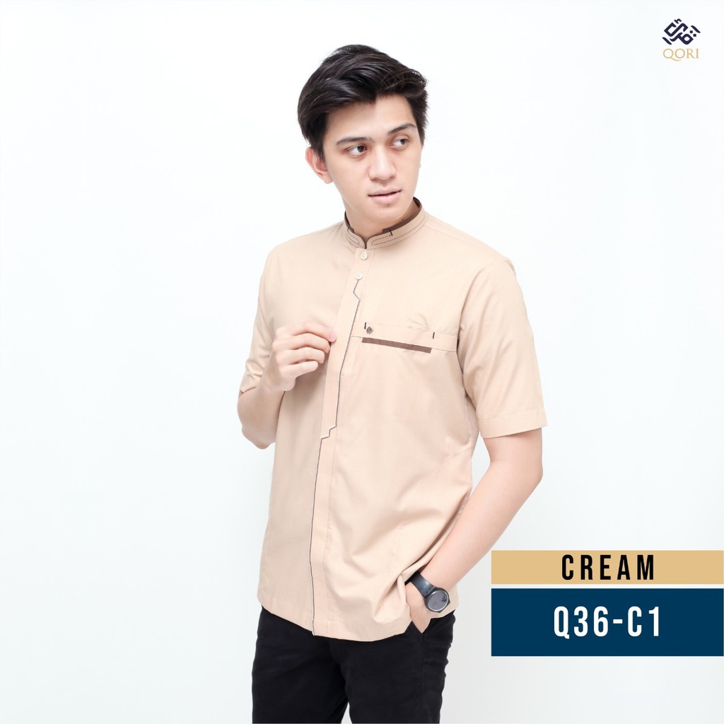 Jual Qori Apparel Baju Koko Casual Q36-C (Lengan Pendek) | Shopee Indonesia