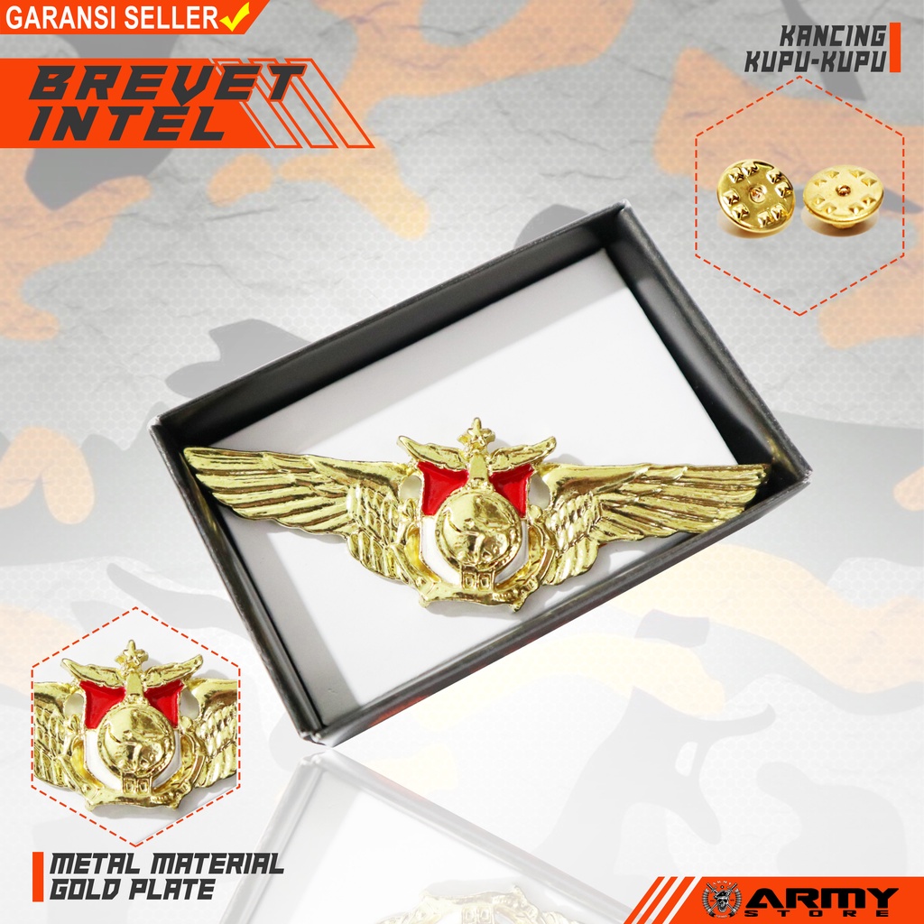 Jual wing emblem brevet intel AU / Perwira | Shopee Indonesia