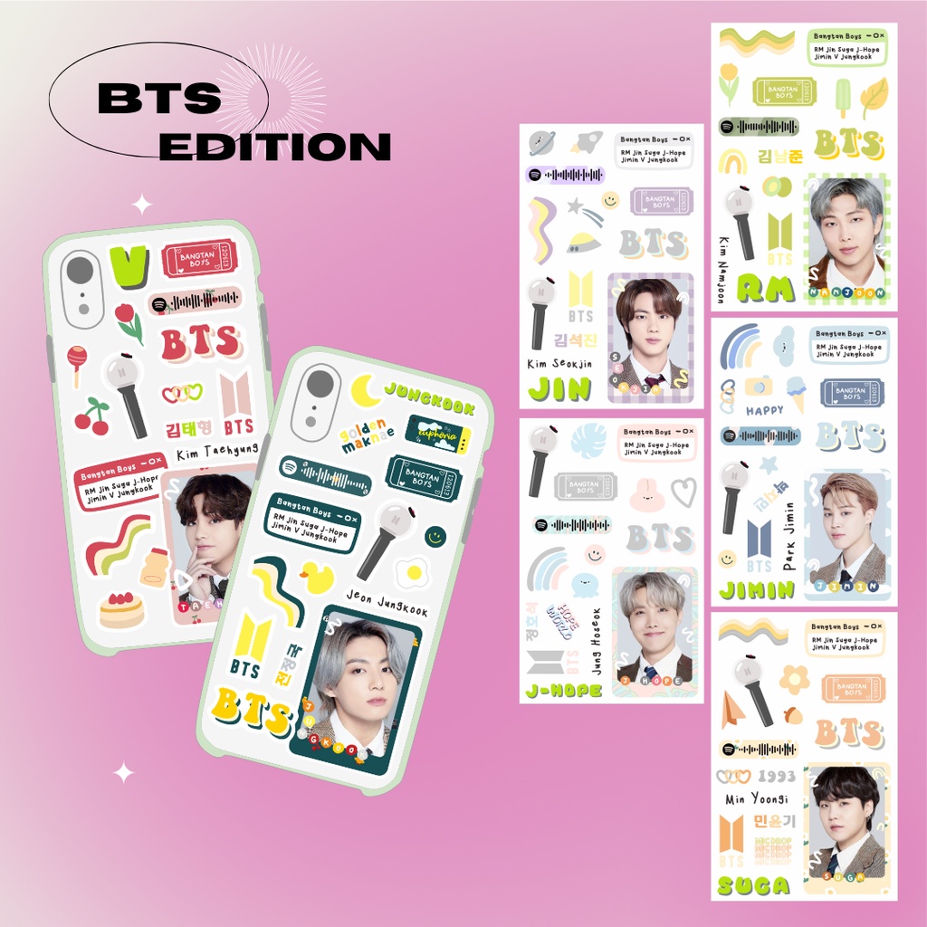 Jual Stiker kpop motif Bangtan Boys tumblr vinyl waterproof untuk hp lettering sticker | Shopee ...