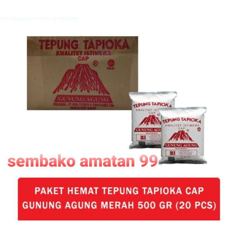 Jual Sagu Gunung Kemasan 500 Gr dus tepung sagu Cap Gunung Agung ...