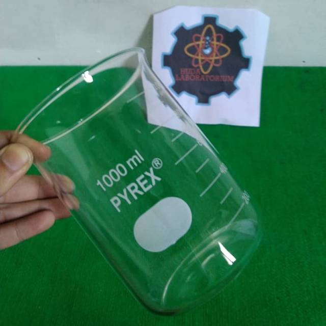 Jual Gelas kimia / Beaker 1000 ml PYREX ® sablon putih | Shopee Indonesia