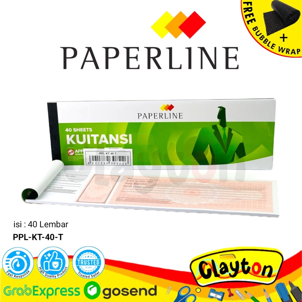 Jual Buku Kwitansi Paperline KT 40T KT40M KT50B Sedang Tanggung Kecil Mini Besar / Buku Kwitansi ...