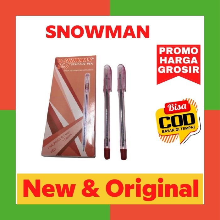Jual Pulpen Snowman V-1 / V1 New Vision Warna Merah | Shopee Indonesia