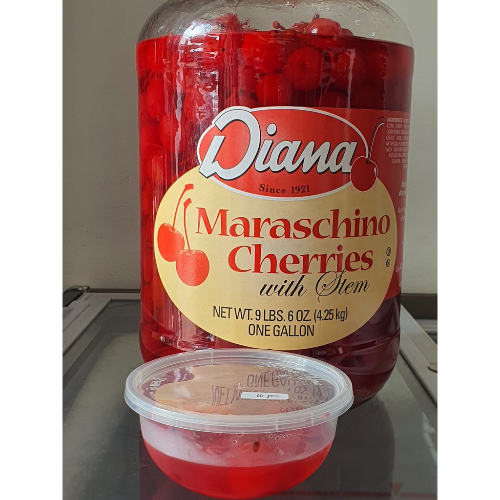 Jual CHERRY TANGKAI MERAH DIANA MARASCHINO CHERRIES RED CHERY STEM BUAH ...