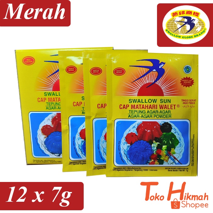Jual Agar agar double swallow sun sachet 7gram / Agar agar powder cap ...