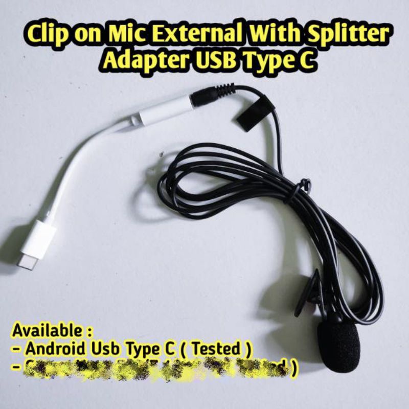 Jual MICROPHONE CLIP ON FOR HP / SMARTPHONE TYPE C SPLITTER TIPE C MIC ...