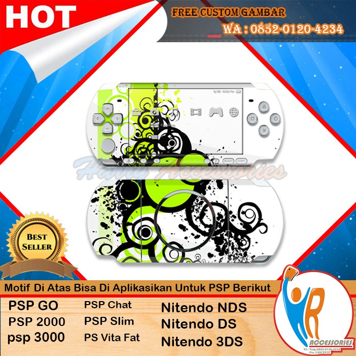Jual Original Premium Garskin Sony PSP 2000/3000 Motif Simply Green ...
