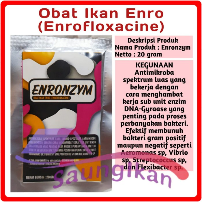 Jual Obat Ikan ENRONZYM Enro Enrofloxacine 20 gram | Shopee Indonesia