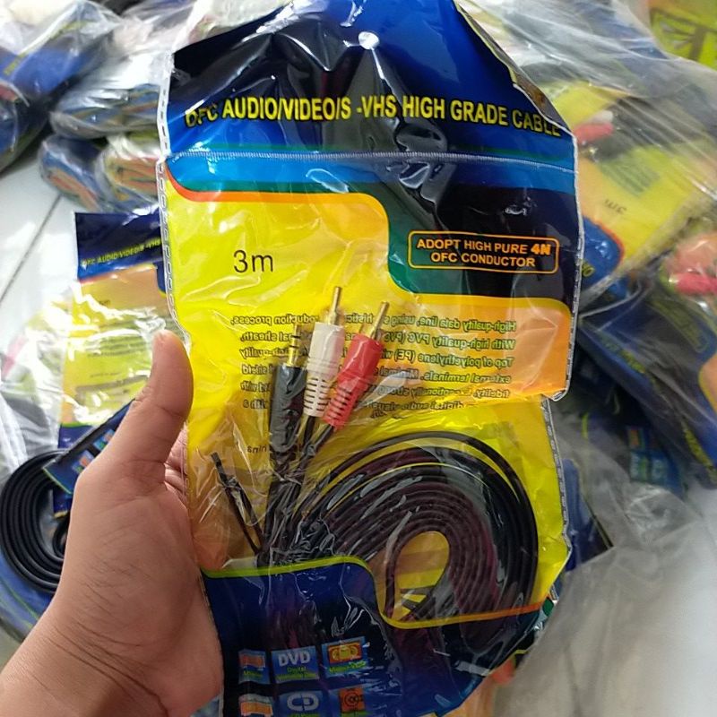 Jual Kabel Jack Audio To 2 Rca Gold Plated 1,5 Meter / 3 Meter / 5 ...