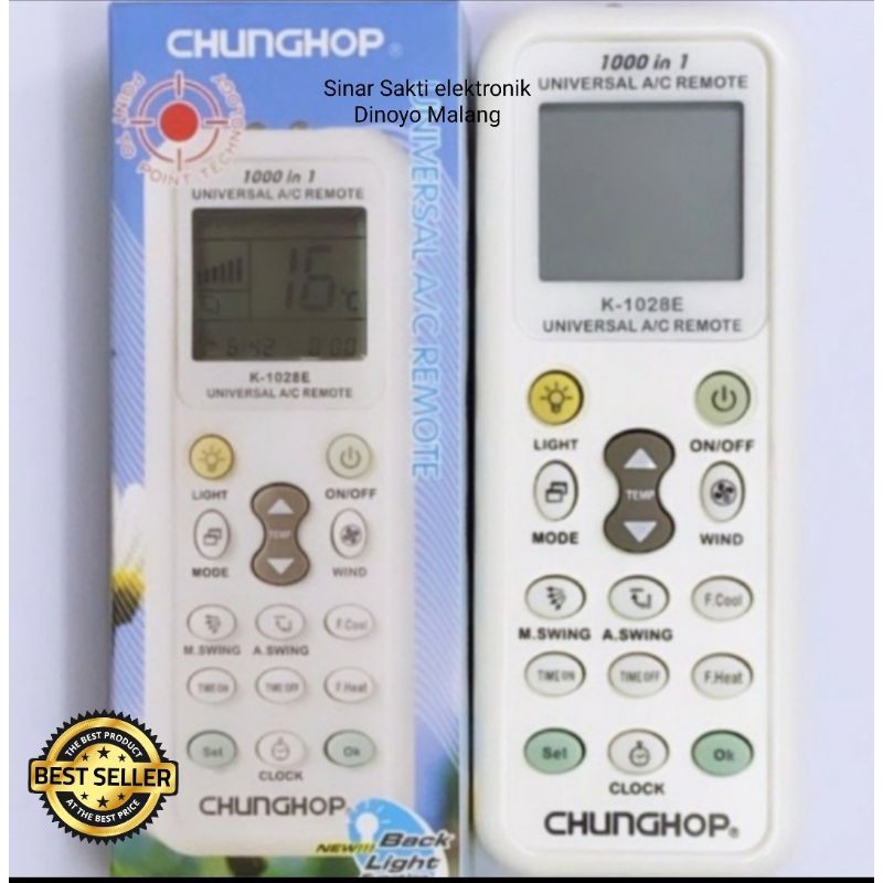 Jual Remote AC Universal Multi Remote A/C segala merk Chunghop | Shopee ...
