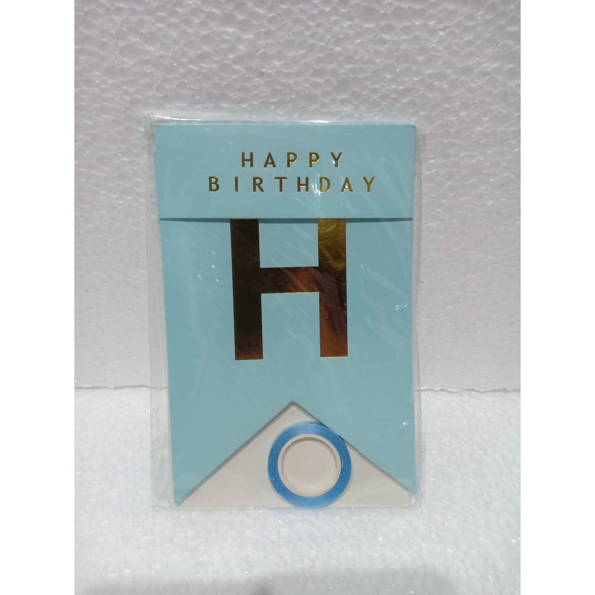 Jual BANNER tulisan HAPPY BIRTHDAY bentuk SEGI LIMA (free tali pita ...