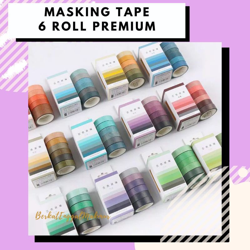 Jual Masking Tape Set 6 Pcs Shades of Color | Shopee Indonesia