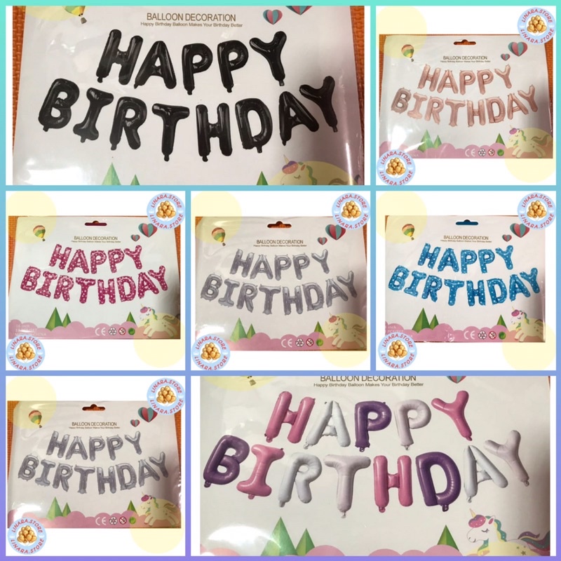 Jual BALON HURUF HAPPY BIRTHDAY 1 set | Shopee Indonesia