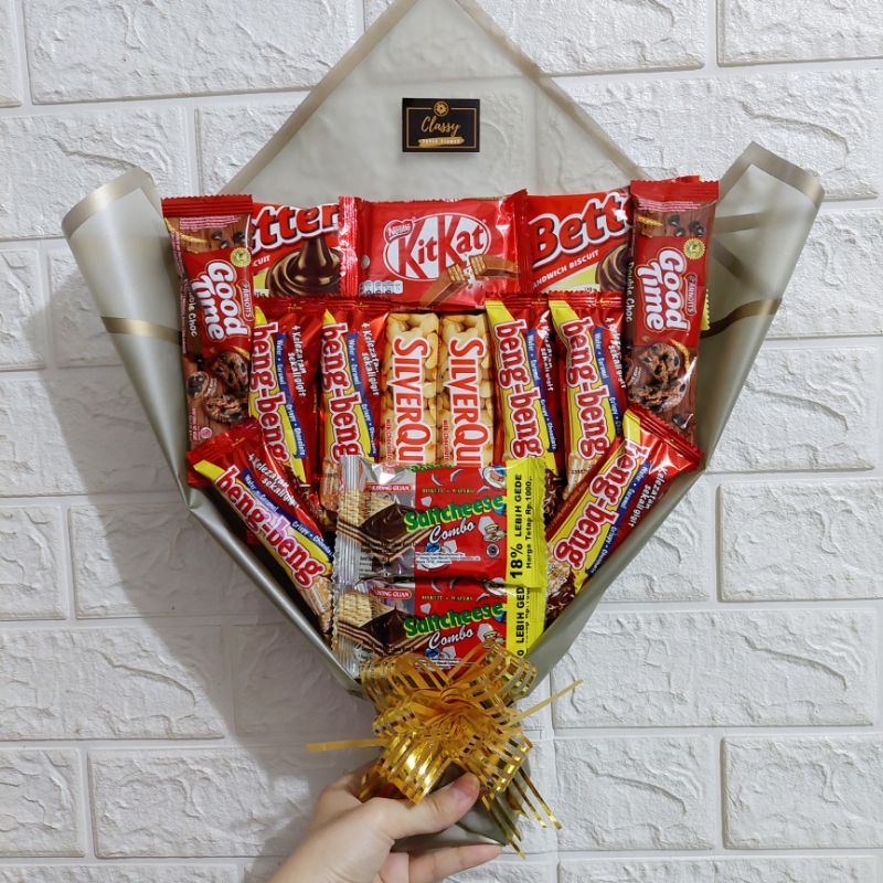 Jual Snack Bouquet Premium Wrap / Bucket Buket Bunga Jajan / Hadiah ...