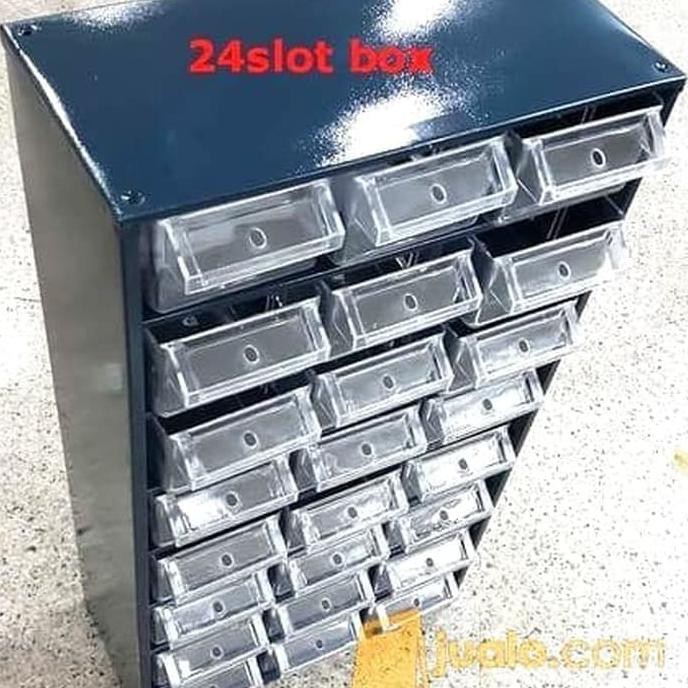 Jual Rak Komponen 24 Slot / Laci Frame Besi Rack Spare Part 24 Laci ...