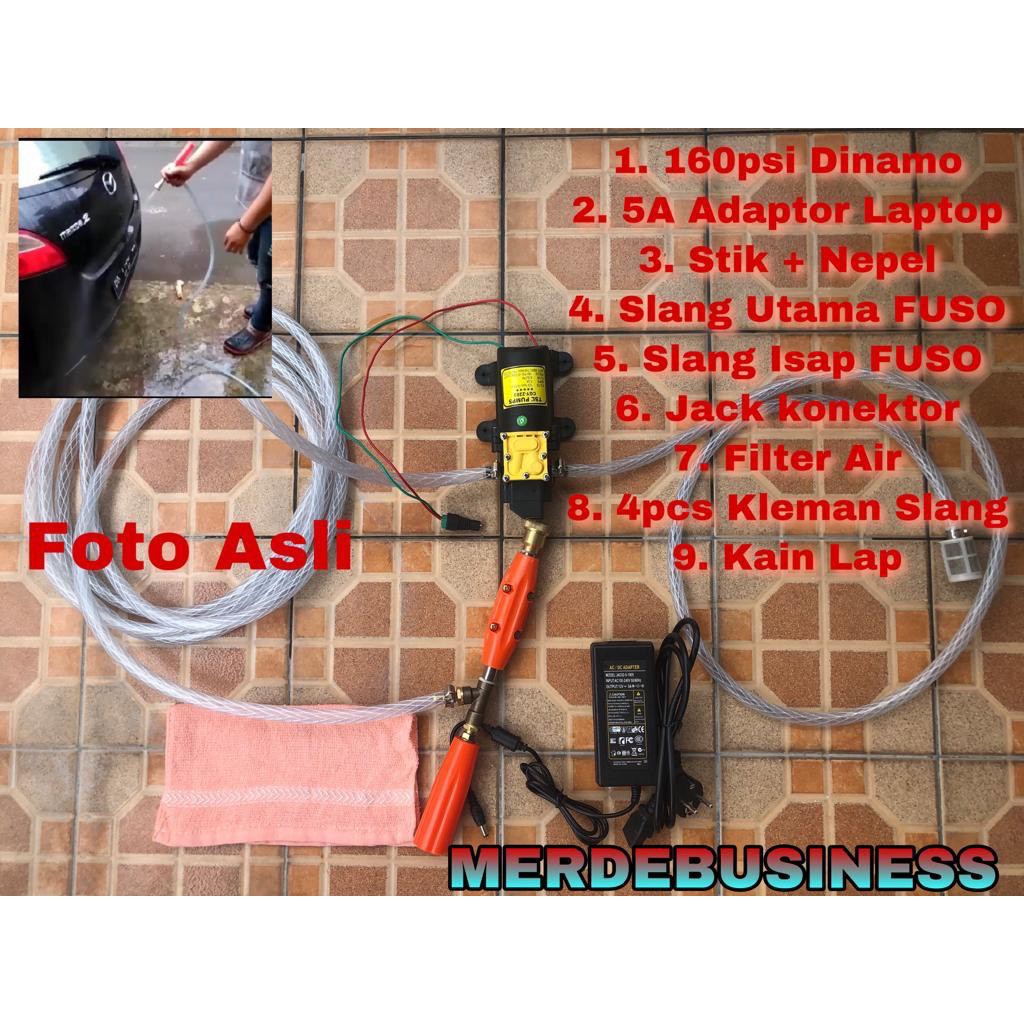 Jual Doorsmeer mini alat cuci motor 5 ampere 160 psi pompa dinamo steam ...
