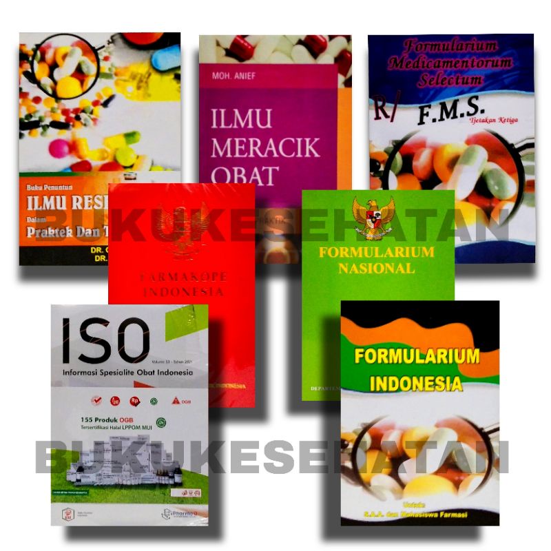 Jual Paket 7 Buku FARMASI : FARMAKOPE EDISI 3 ( FI 3 ) , ISO VOLUME 53 , FORNAS, IMO, ILMU RESEP ...