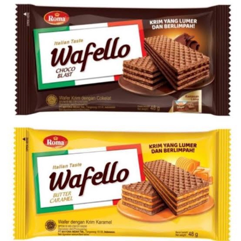 Jual Roma Wafello rasa butter caramel dan choco (1 pack isi 10 pcs ...