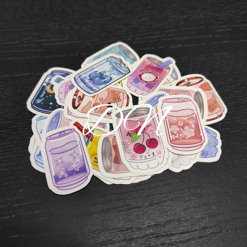 Jual isi 33 pcs sticker kertas gambar kaleng aesthetic sticker ...