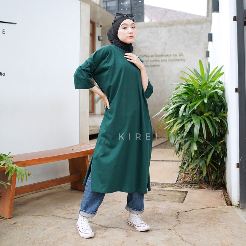 Jual Kirei Outfit - Midi Dress Tunic Slit Oversize Busui Nonbusui ...