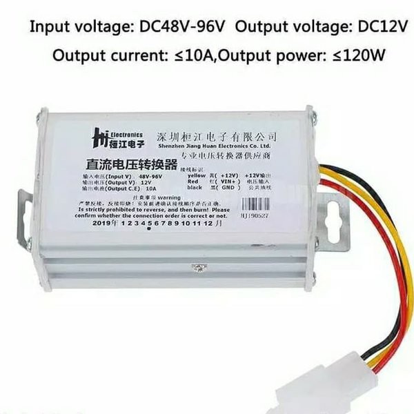 Jual Garansi step down reducer 12v 48v - 96v to 12v 10A 120W sepeda ...