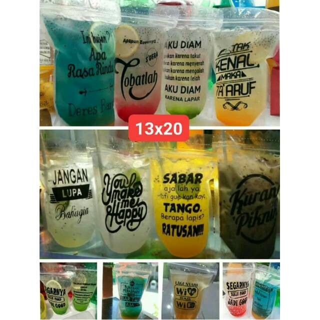 Jual STANDING POUCH MINUMAN 13x20 (500 ml) SABLON ISI 50 (Kualitas Anti ...