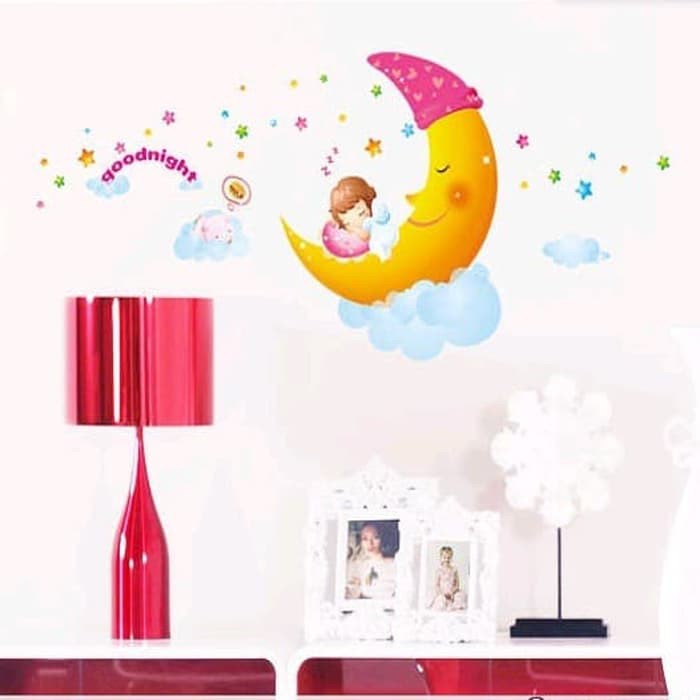 Jual Stiker Dinding / Stiker Kaca / Wall Sticker (Goodnight & Bulan ...