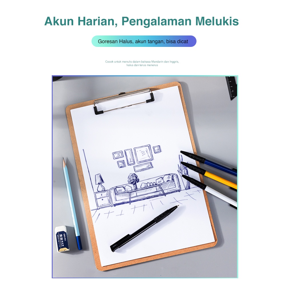 Jual Deli pulpen 1 pc 3 warna retractable isi tinta tebal 6546 | Shopee ...