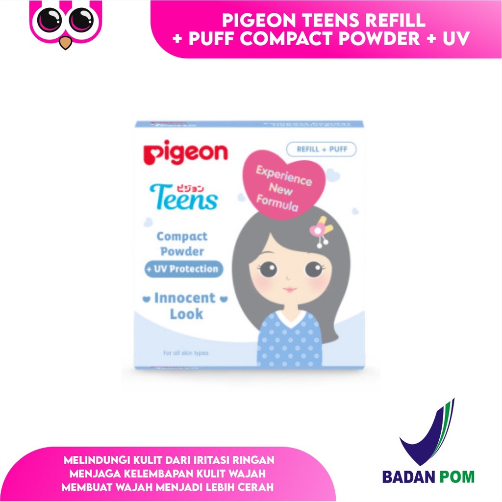 Jual [ REFILL COMPACT ] PIGEON TEENS REFILL + PUFF COMPACT POWDER + UV ...