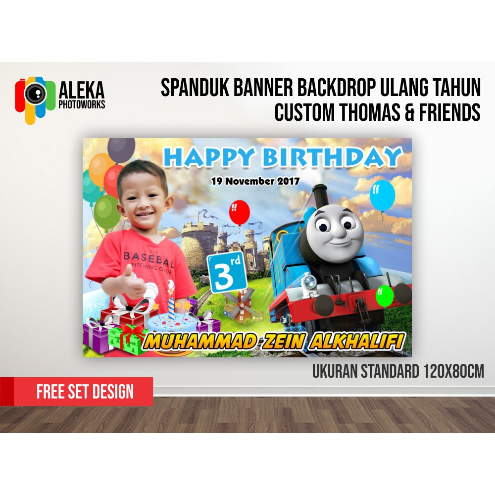 Jual Spanduk Banner Backdrop Ulang Tahun Thomas & Friends | Shopee ...