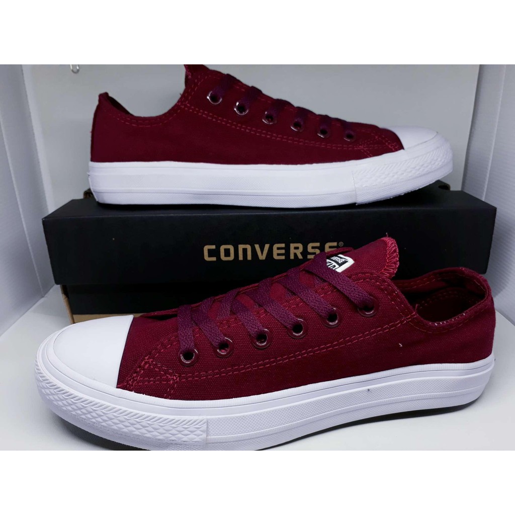 Jual Sepatu Converse Allstar Classic Low Pendek Merah Maroon Sneakers ...