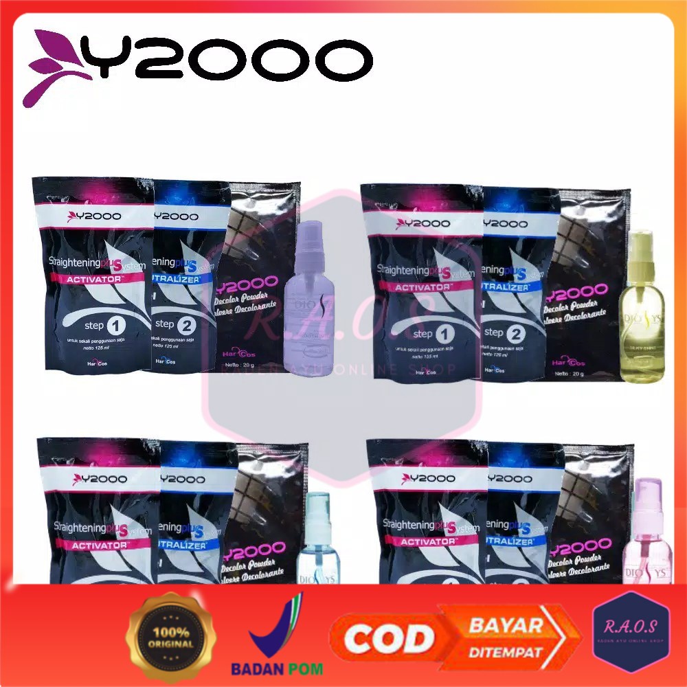 Jual Y2000 Pelurus Rambut Triple Pack ( Decolor Powder + Straightening ...