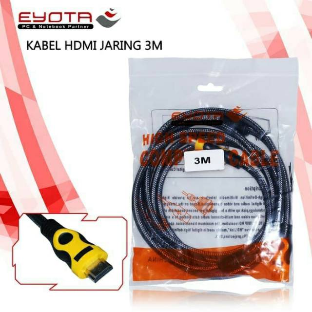 Jual Kabel HDMI Jaring 3M Merk EYOTA | Shopee Indonesia