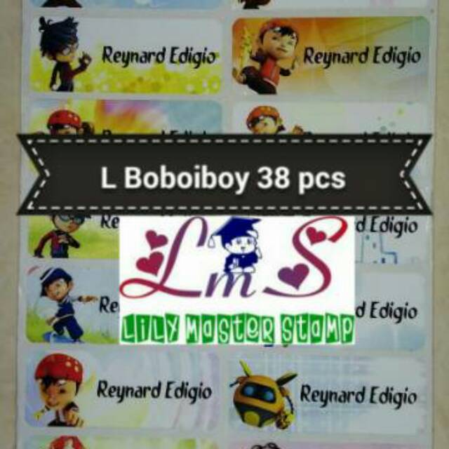 Jual Label stiker nama anak waterproof Size M L Boboiboy Boboboy ...