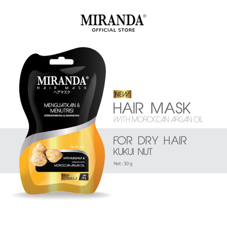 Jual Miranda Hair Mask (Masker Rambut) Sachet Kukui Nut - 30g | Shopee ...