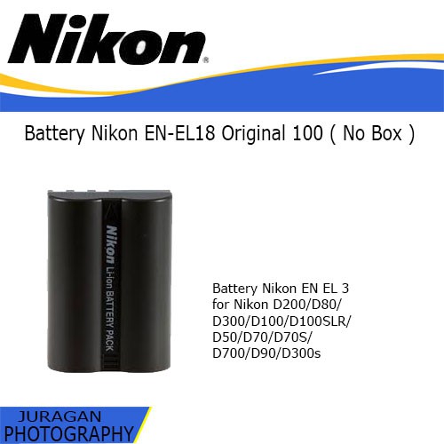Jual Battery Nikon EN-EL3 Original for D200/D80/D300/D100/D100SLR ...