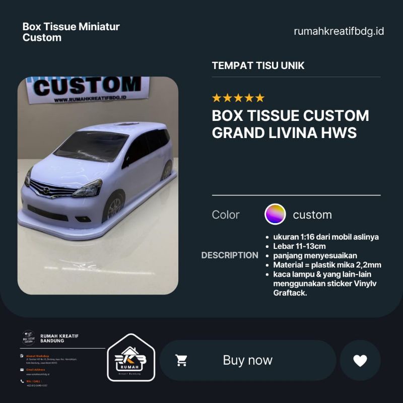 Jual BOX TISSUE CUSTOM GRAND LIVINA HWS | Shopee Indonesia
