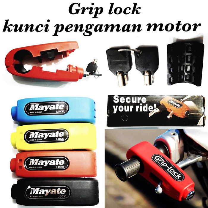 Jual Griplock Grip Lock Kunci Gembok Pengaman Anti Maling Stang Motor ...