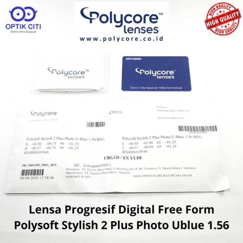 Jual LENSA KACAMATA PROGRESIF POLYCORE POLYSOFT STYLISH PHOTOCHROMIC ...