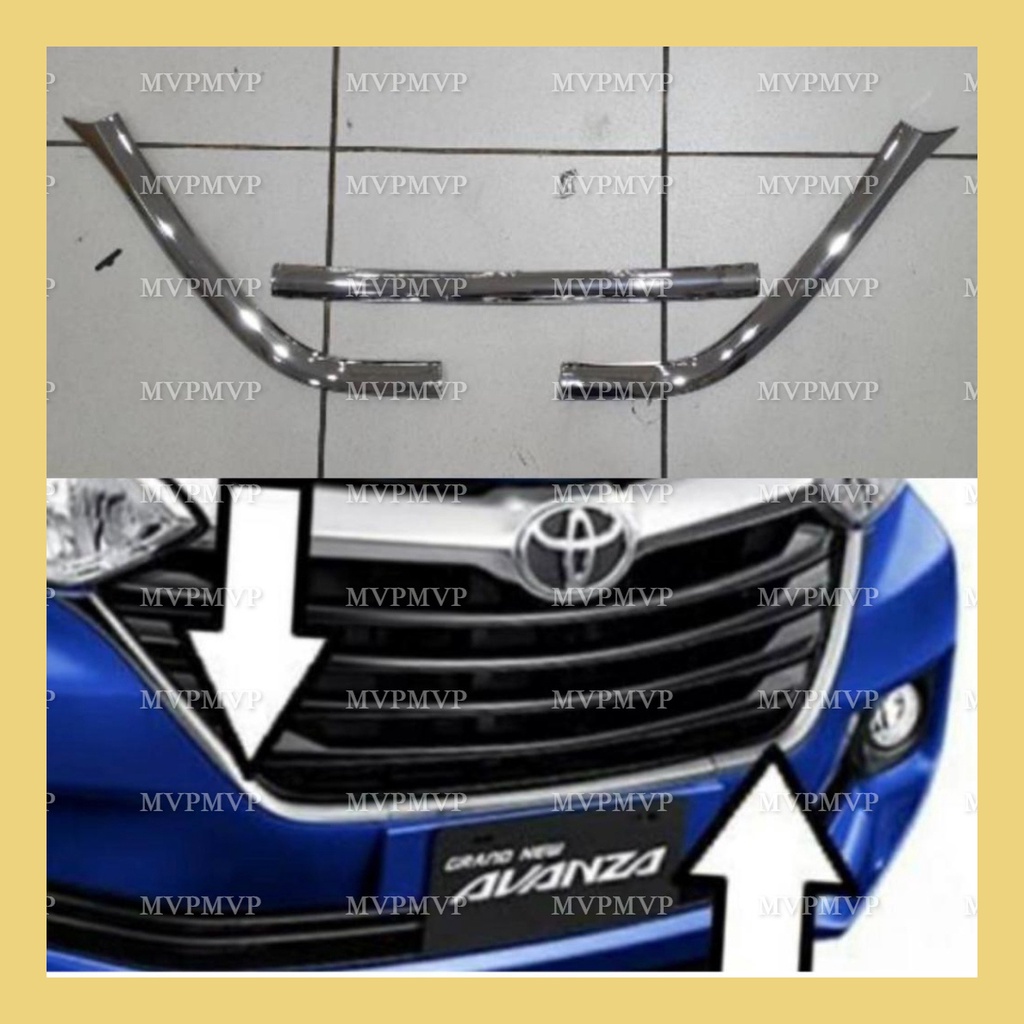 Jual List Grill Toyota Grand Avanza 2015 2017 2018 Chrome 3 pcs ...