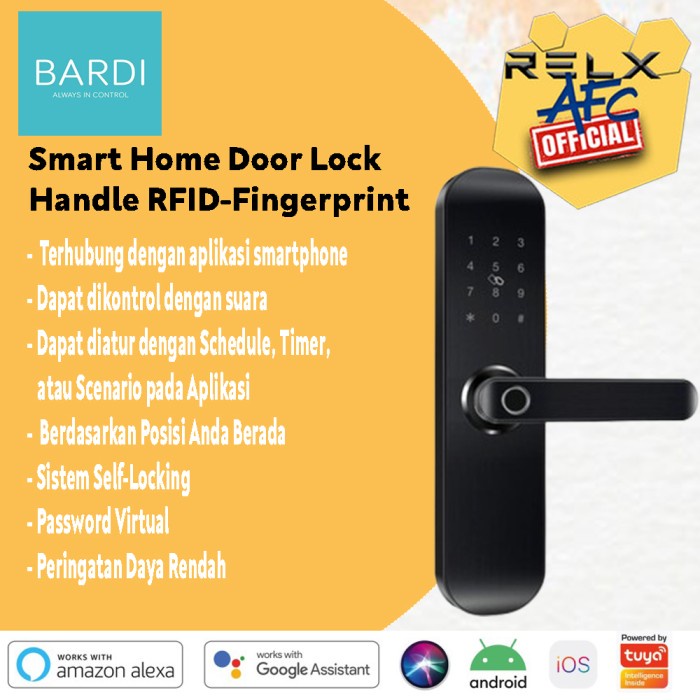 Jual Produk Terbaru Bardi Smart Home Door Lock Handle Rfid-Fingerprint ...