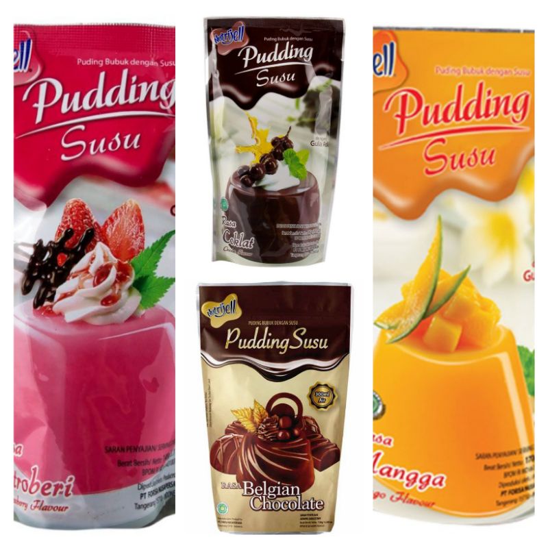 Jual Nutrijell Pudding Susu Rasa Melon Stroberi Coklat Belgian ...