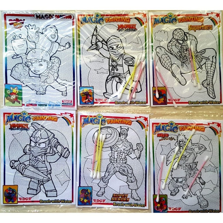 Jual Kertas Mewarnai magic painting isi 5 pcs | Shopee Indonesia