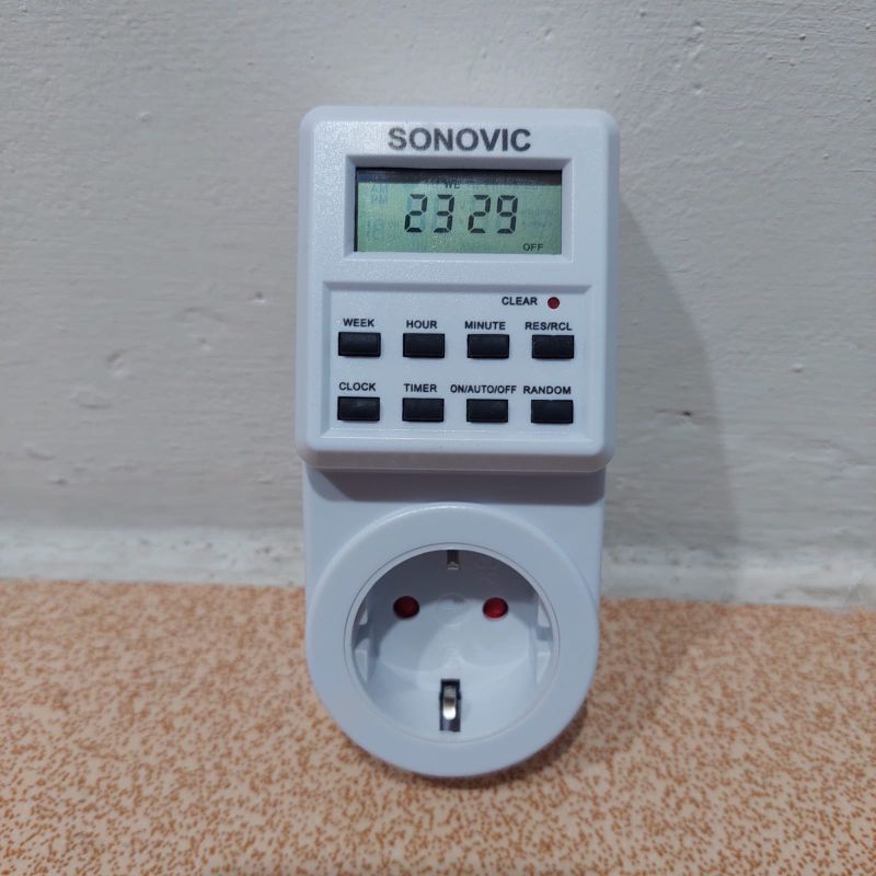 Jual Stop kontak timer digital listrik sonovic stop kontak timer ...