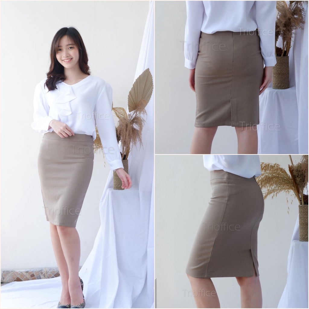 Jual Rok Span Hitam Kerja Formal Pendek Selutut 3/4 | Shopee Indonesia