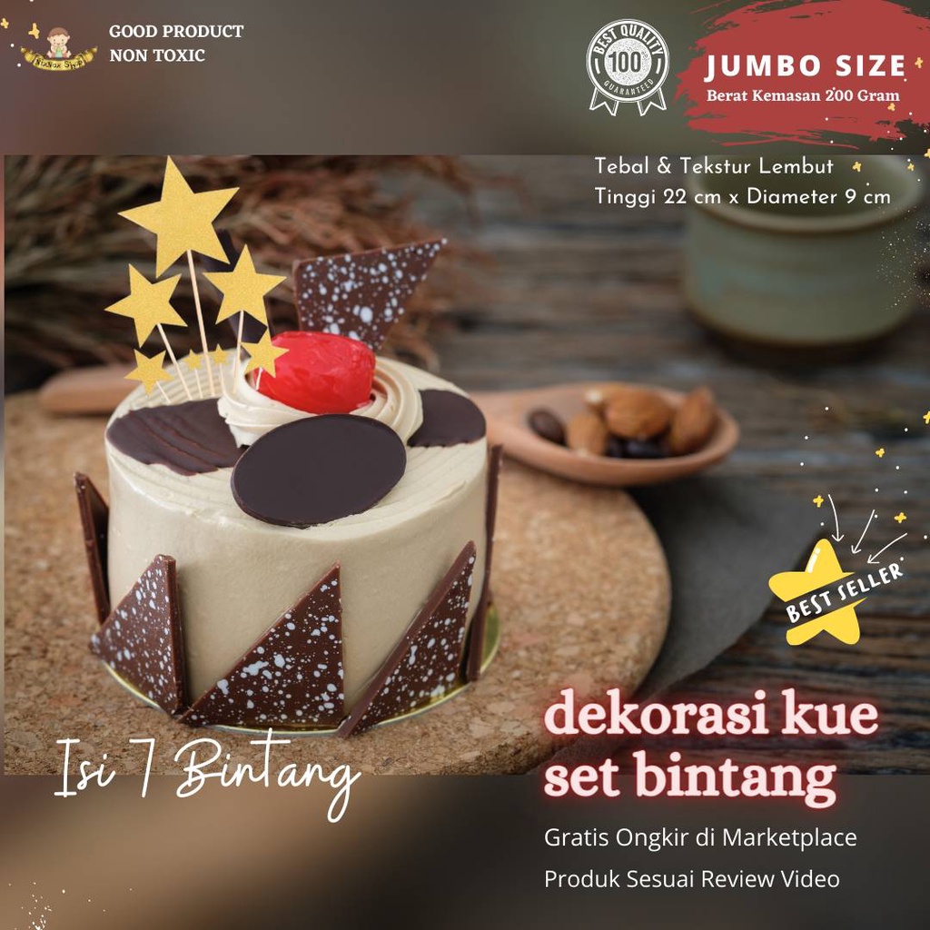 Jual TOPPER BINTANG KUE ULANG TAHUN/ACARA/DEKORASI/HIASAN | Shopee ...