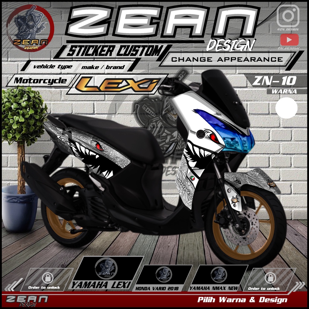 Jual Decal Sticker Variasi Yamaha Lexi Fullbody - Dekal stiker Yamaha ...