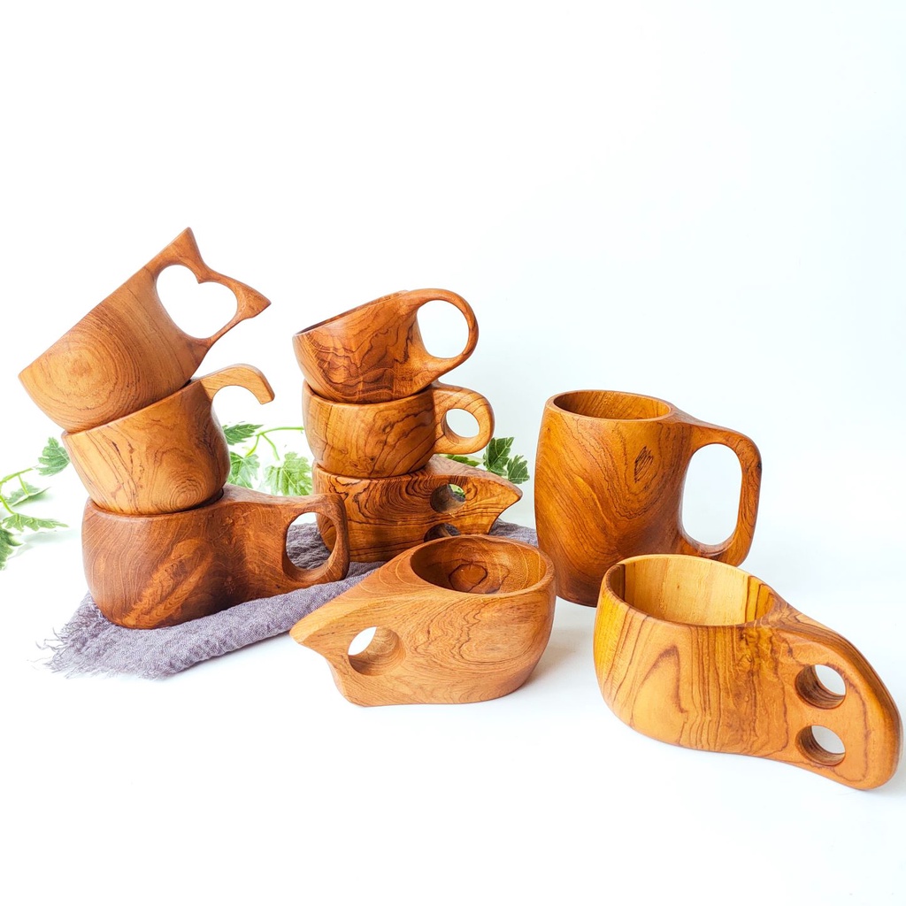 Jual CANGKIR KAYU (1 pc) /Cangkir Kayu/Gelas Kayu/Gelas Kopi/Cangkir ...