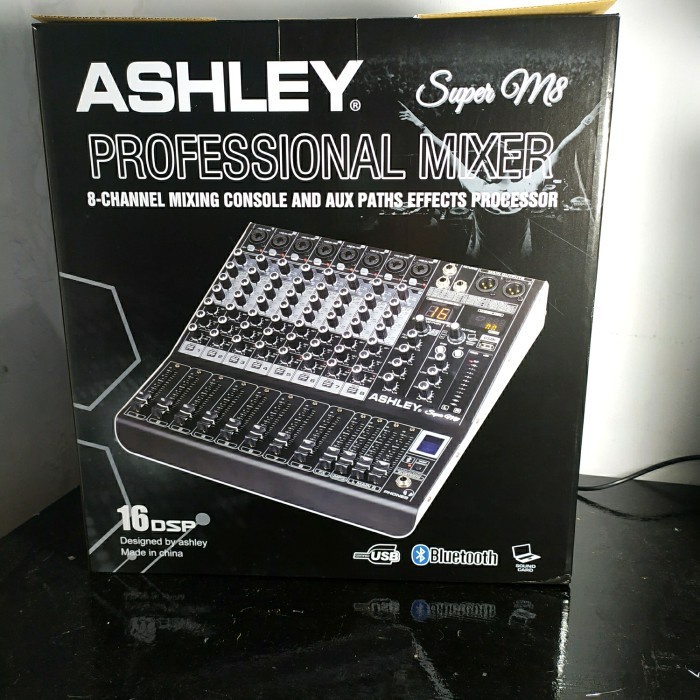 Jual Mixer Ashley Super M8 8 mono 8 channel Bluetooth Recording USB ...